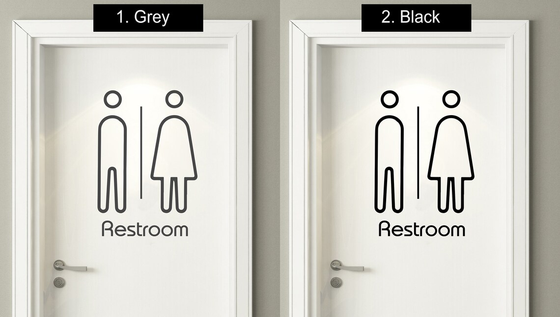 Big Restroom Sign Vinyl Decal Restroom Sticker Restroom Door | Etsy