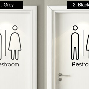 Big Restroom Sign Vinyl Decal, Restroom Sticker, Restroom Door Decal ...