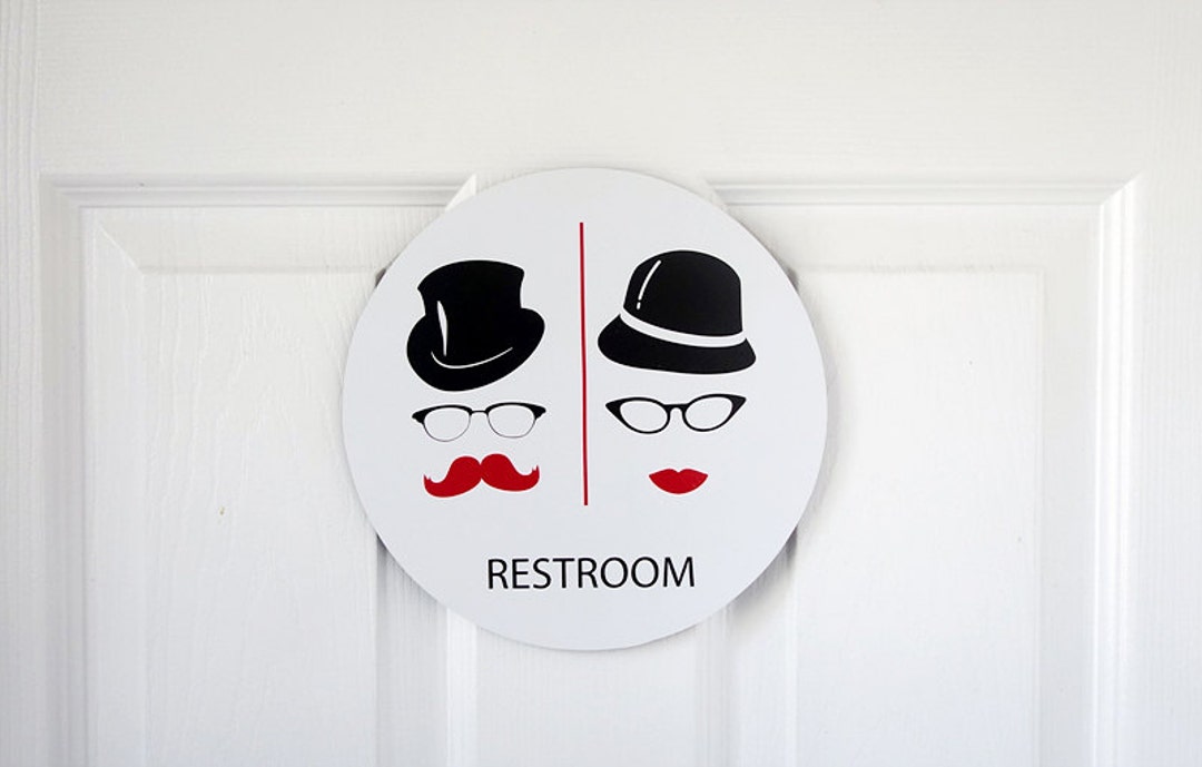 Vintage Style Restroom Sign 3 - Etsy