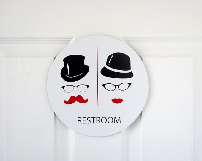 Clean Modern Restroom Sign - Etsy