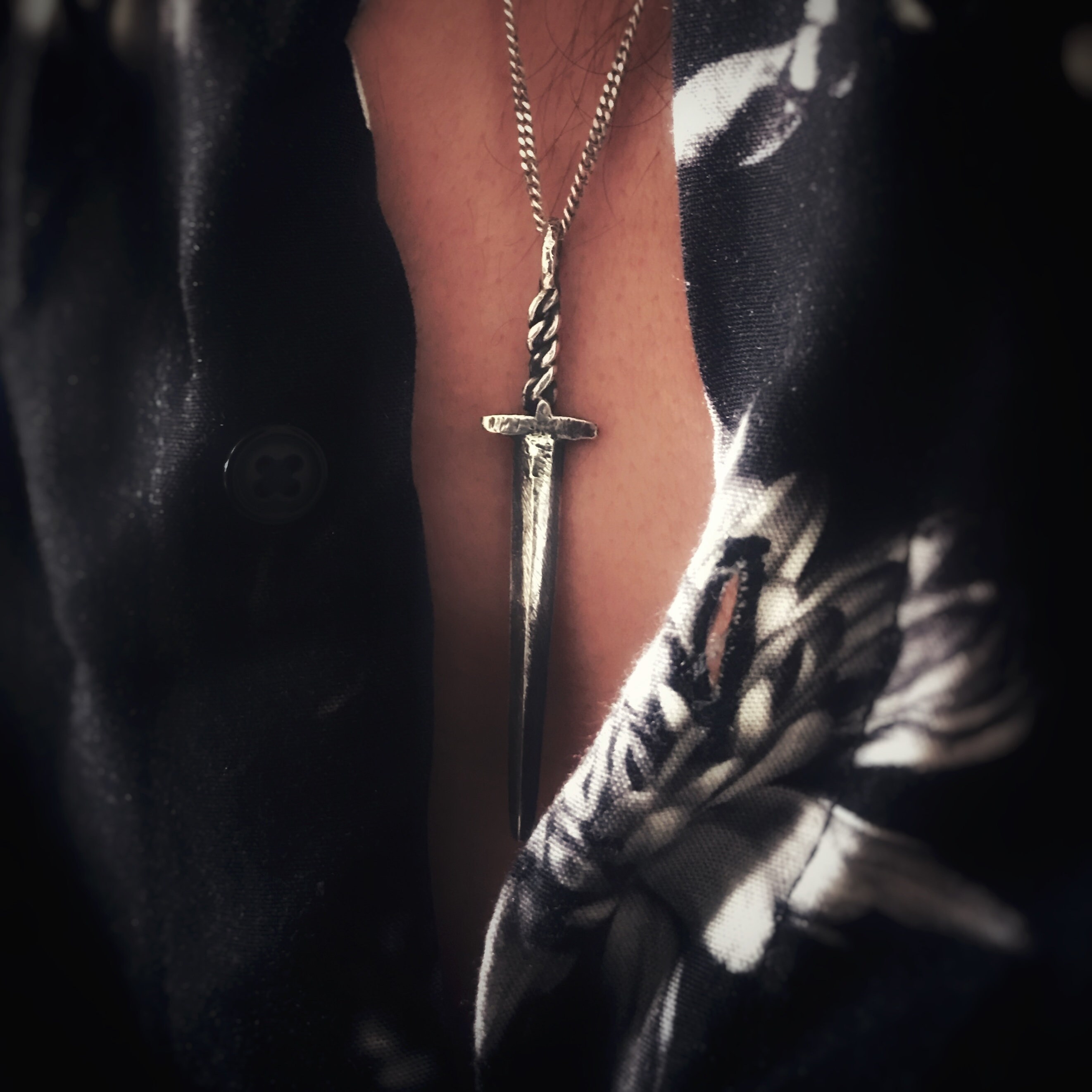 Sword Necklace Handcrafted Sterling Silver Necklace Mans | Etsy