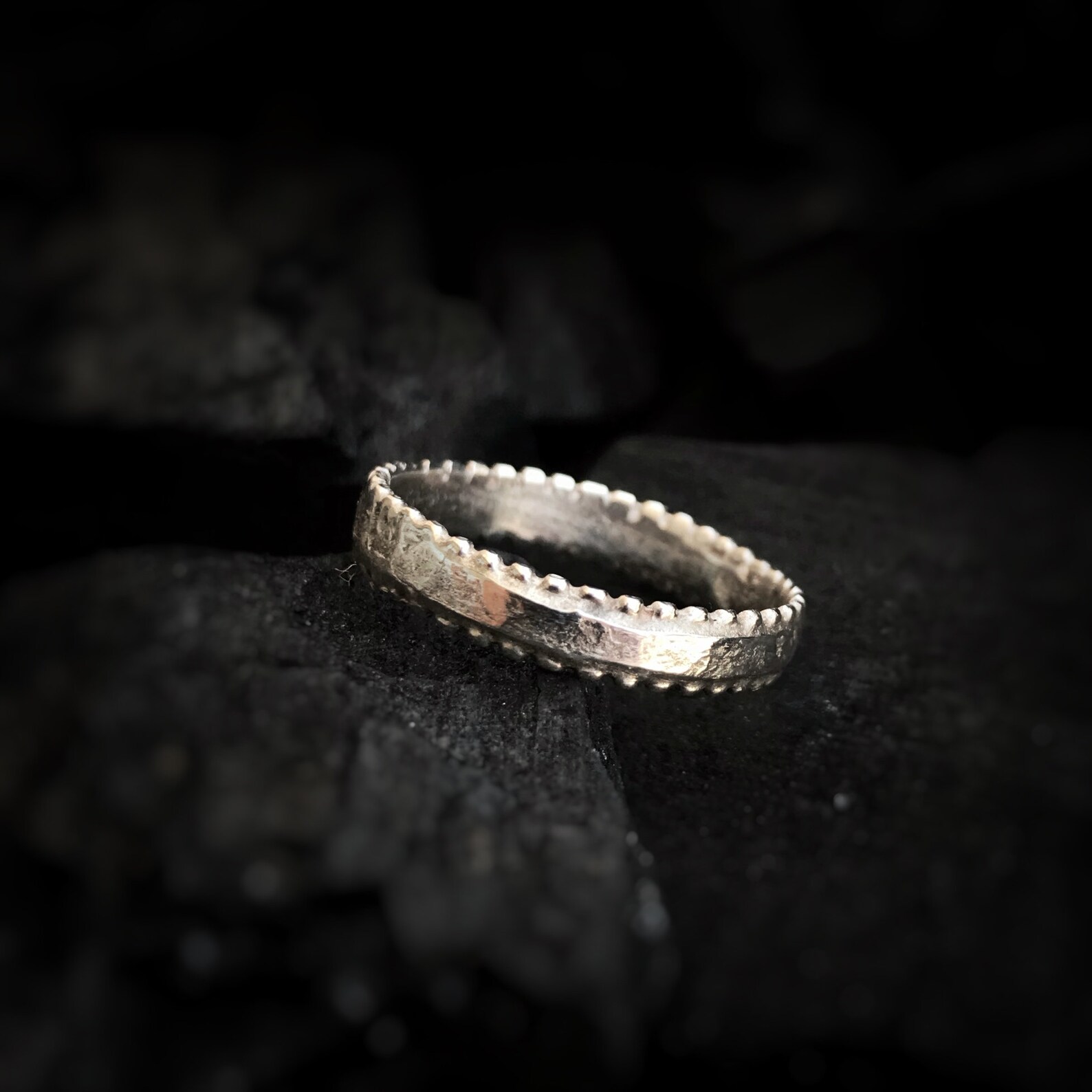 Sterling Silver Wedding Ring Hammered Wedding Ring Wedding | Etsy