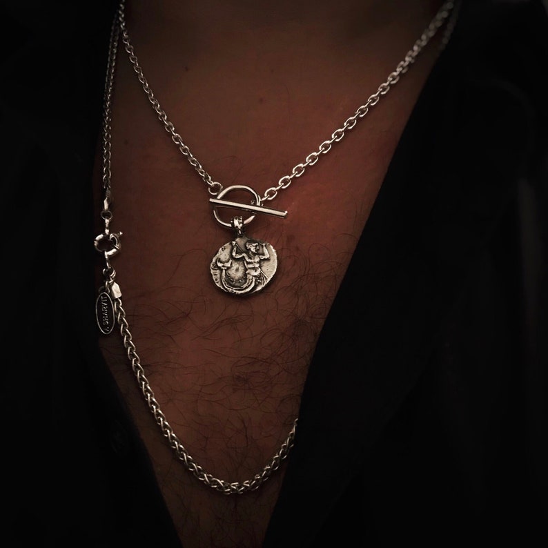 Poseidon Necklace Silver Necklace Toggle Necklace Womens Etsy