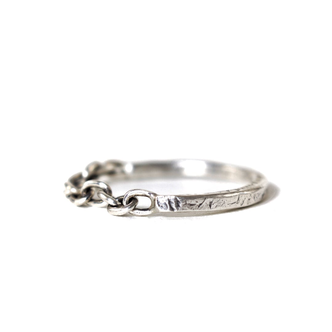 Chain Ring, Handcrafted Oxidized Sterling Silver Ring, Mens Ring, Cable ...