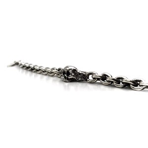 Sterling Silver Skull Link Chain Bracelet , Men and Women Skull Link ...