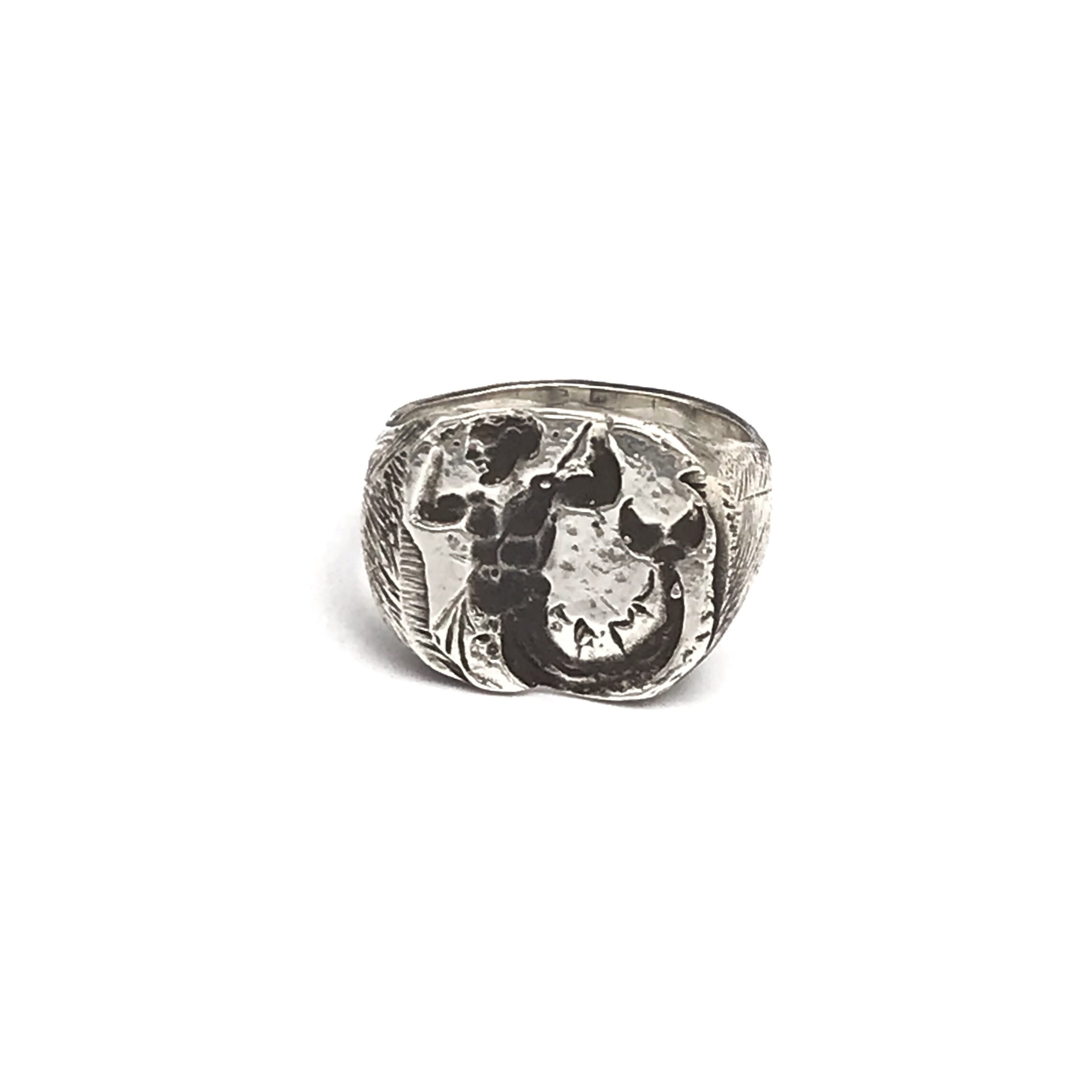 Poseidon Ring, Signet Ring, Silver Signet Ring, Aqua Men Ring ...