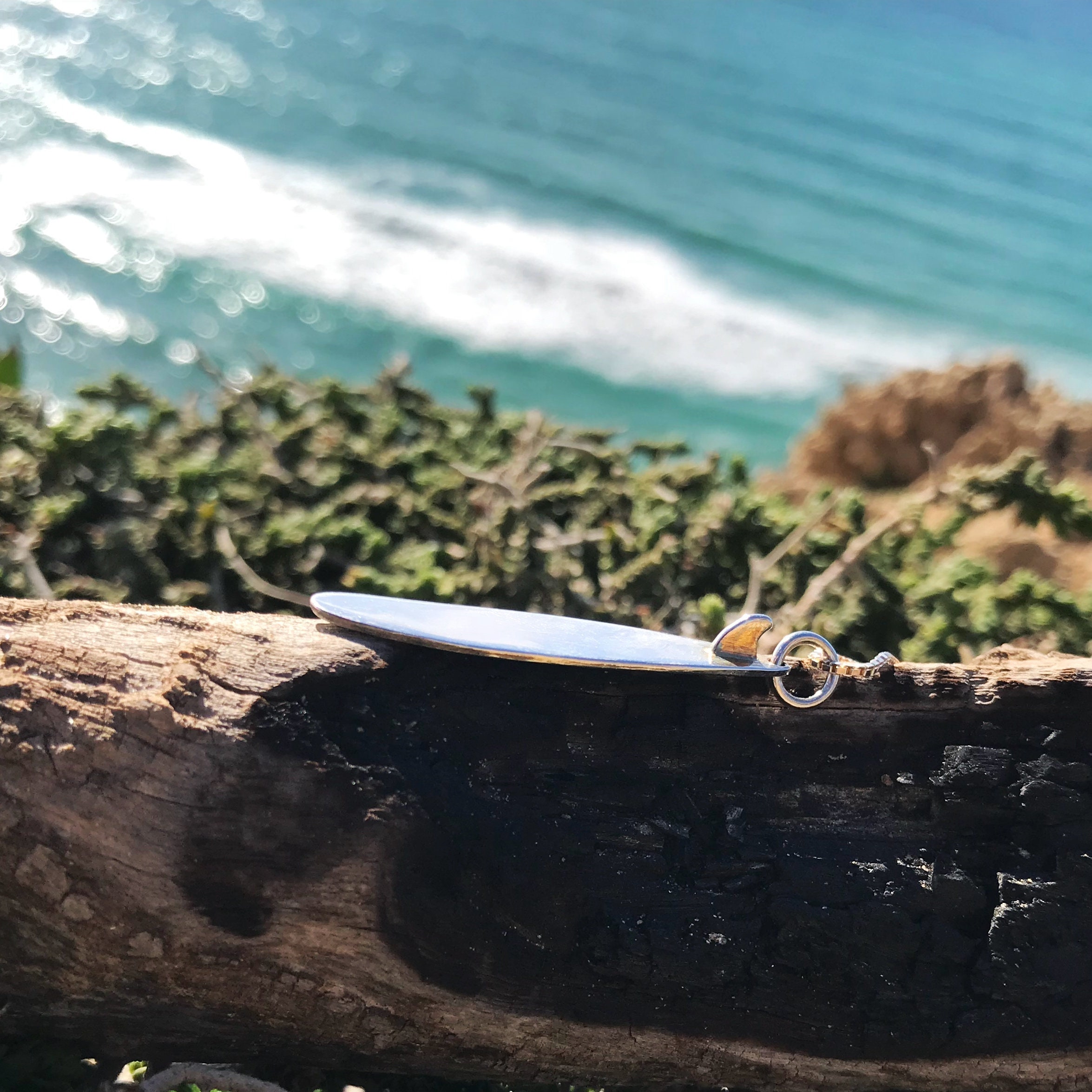 Long Board Necklace Silver Necklace Surf Jewelry Surf | Etsy