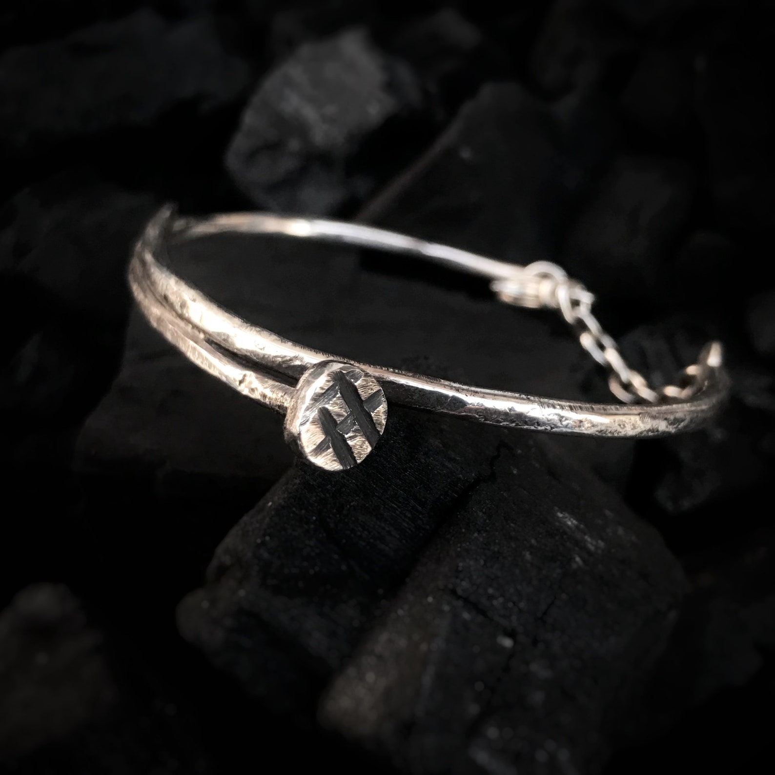 Rustic Nail Cuff Bracelet, Oxidized Silver Cuff, Cuff Bracelet, Silver ...