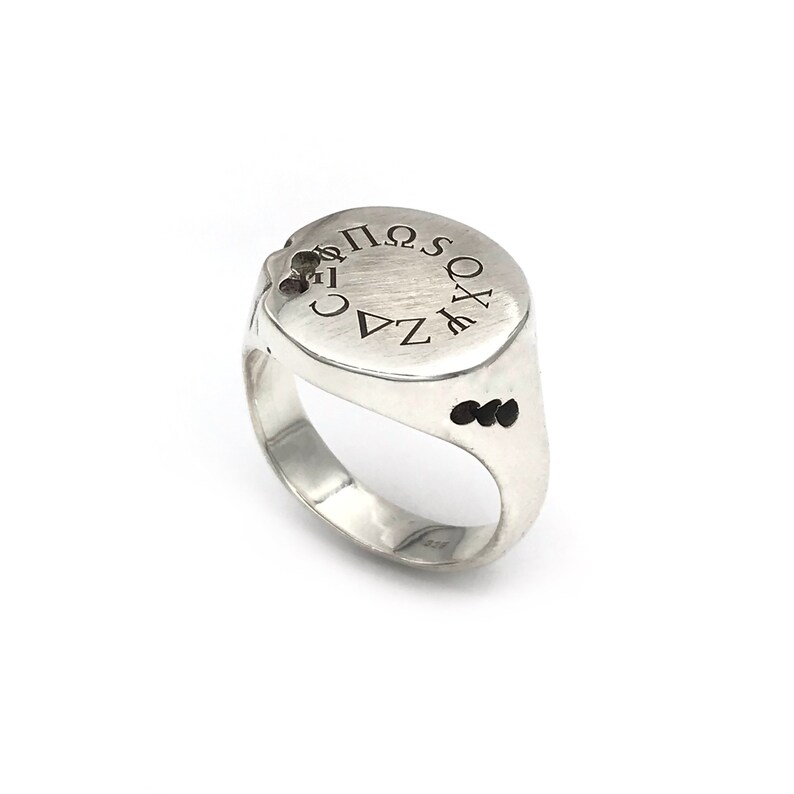 Silver Men Signet Round Ring Gentleman Silver Ring | Etsy