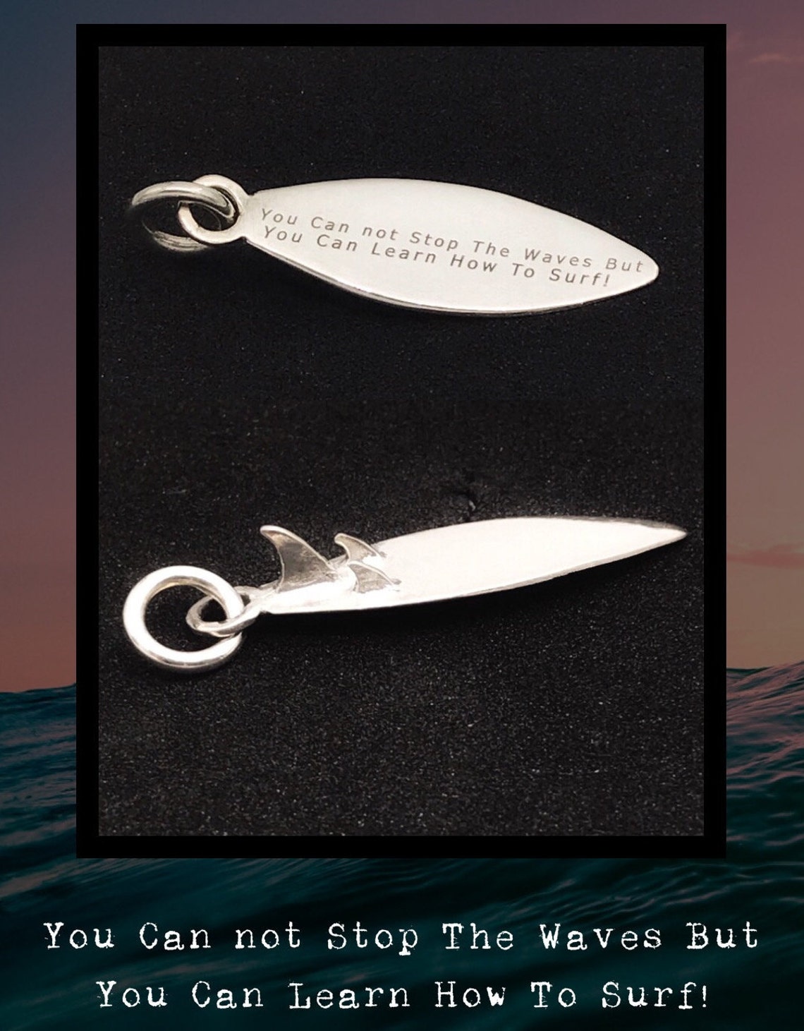 Surfboard Pendant, Gold Necklace, Surf Jewelry, Surf Necklace, Surfer ...