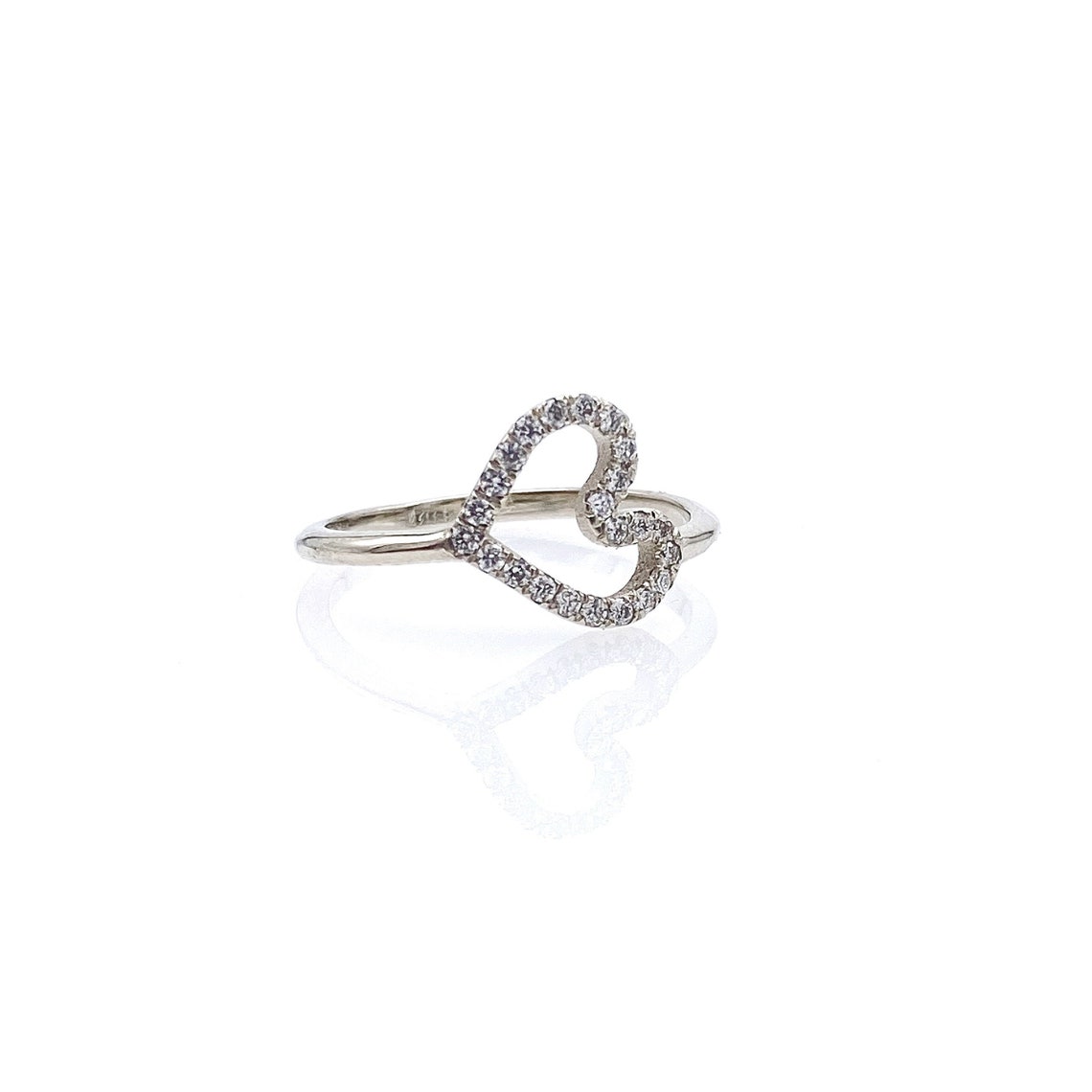 Gold Pinky Heart Ring Women Gold Pinky Ring Diamond Gold - Etsy