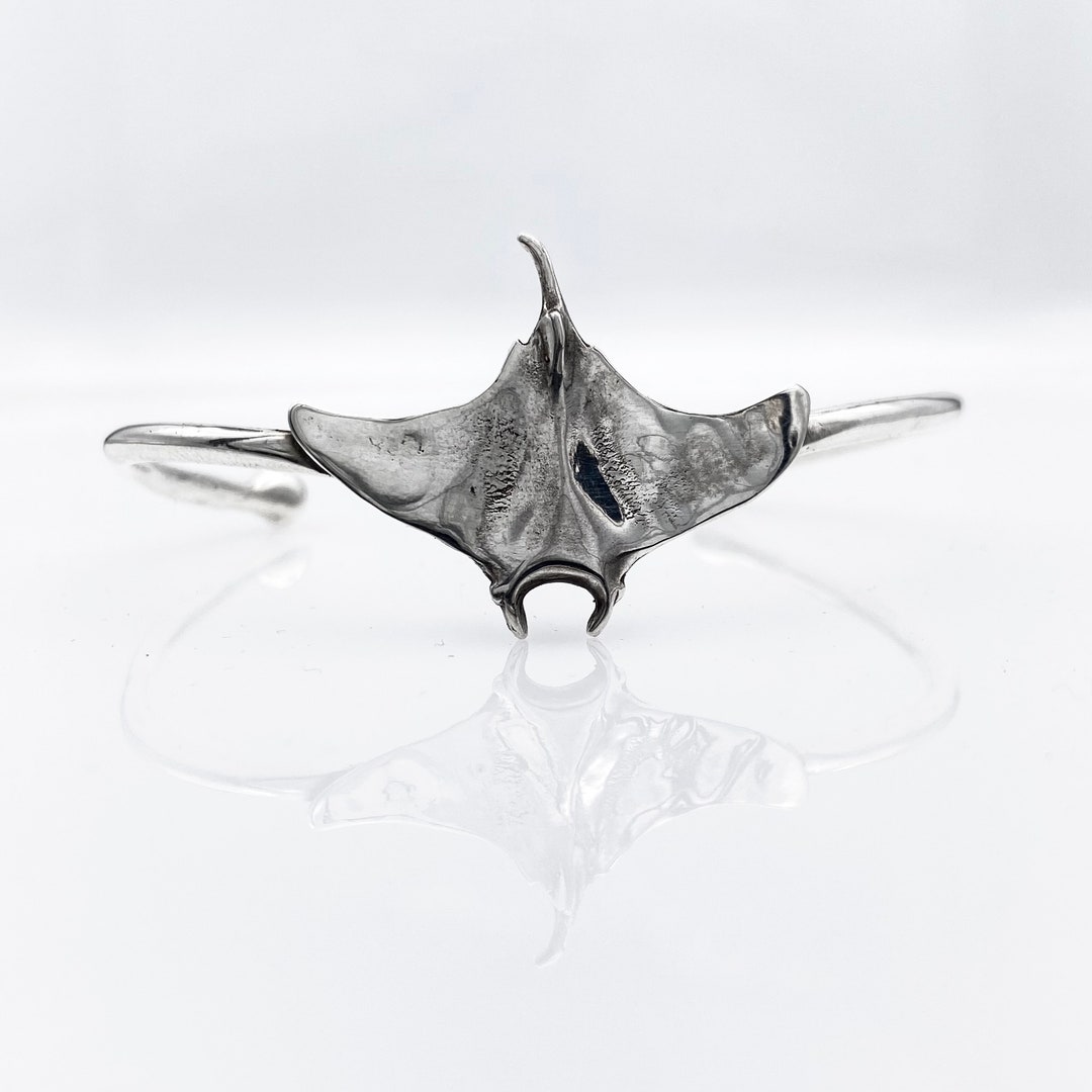 Manta Ray Cuff Bracelet, Surfer Cuff, Beach Jewelry, Catfish Cuff, Surf ...
