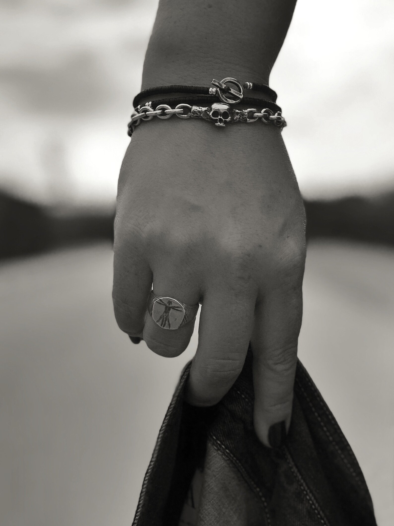 Sterling Silver Skull Link Chain Bracelet , Men and Women Skull Link ...