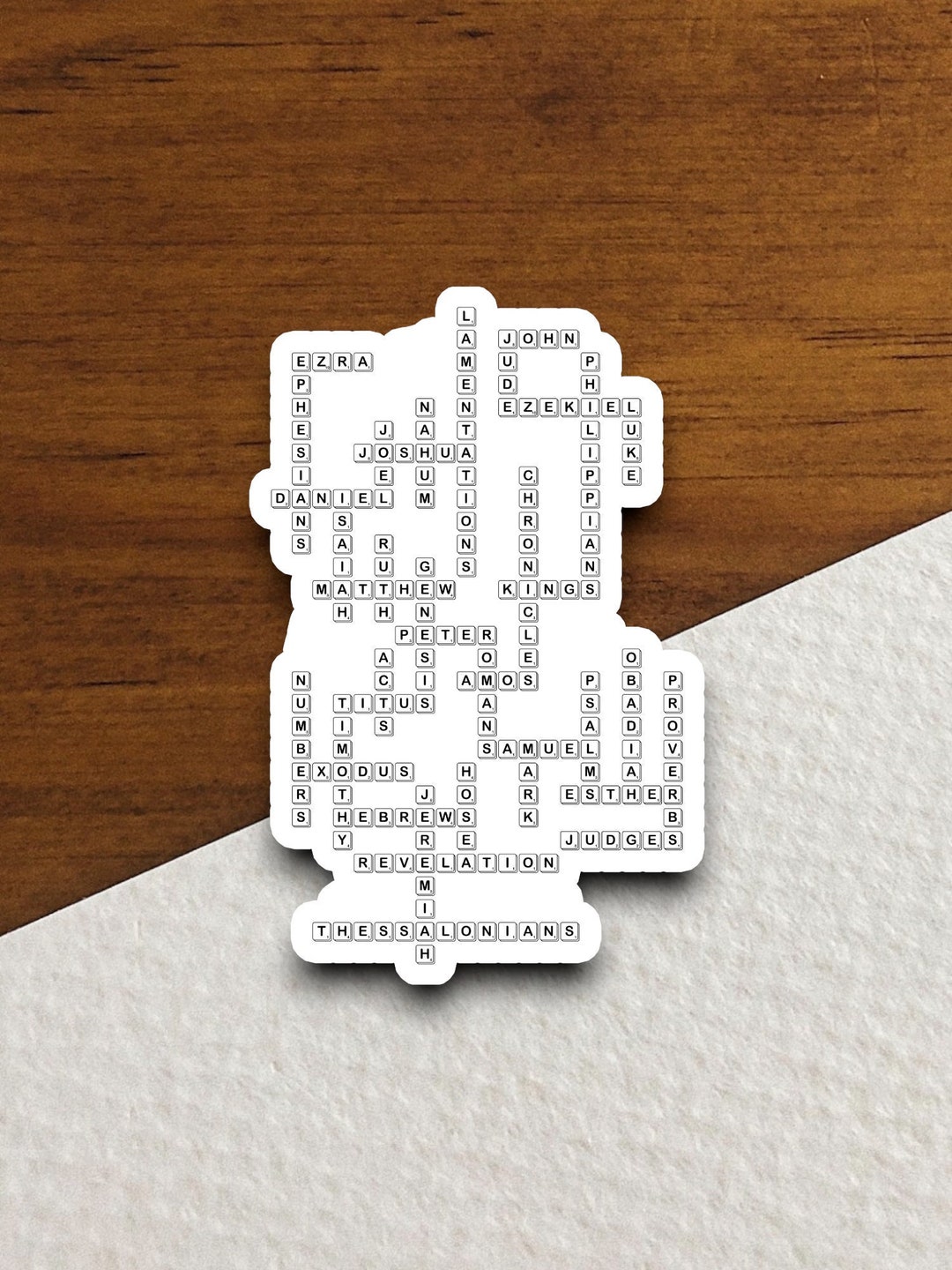 Bible Scrabble Sticker, Bible Sticker, Books of the Bible, Religious ...