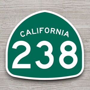 California State Route 238 Road Sign Sticker, Road Trip Sticker ...