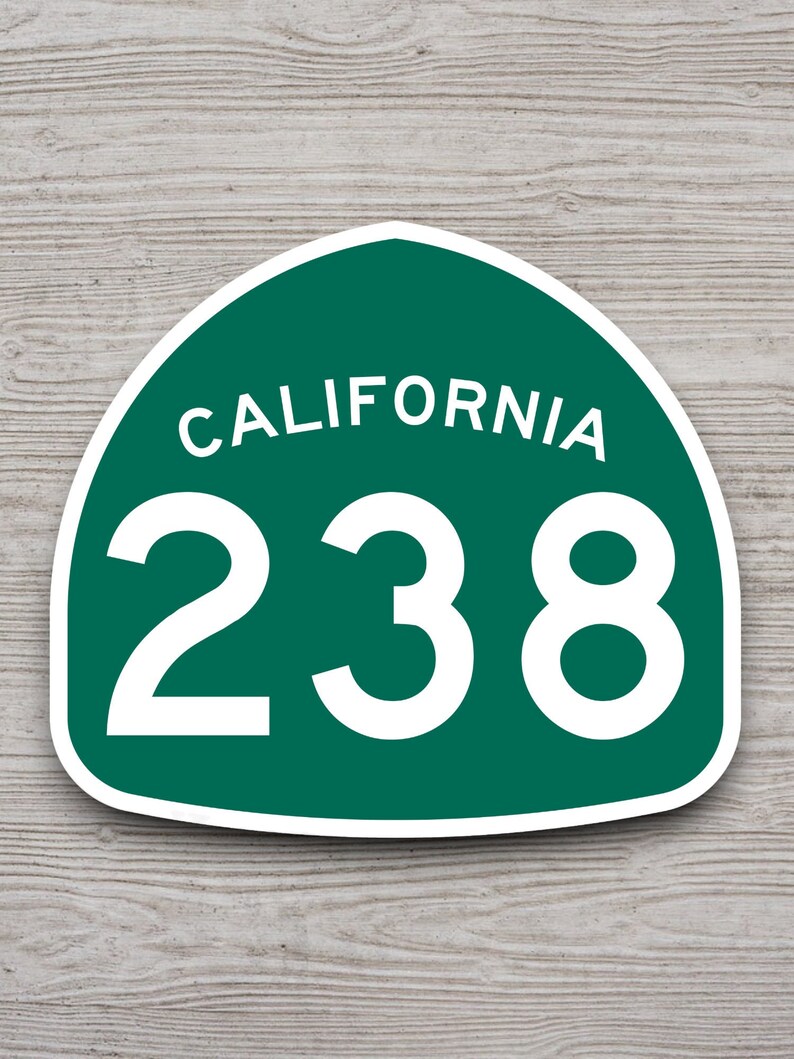 California State Route 238 Road Sign Sticker, Road Trip Sticker ...