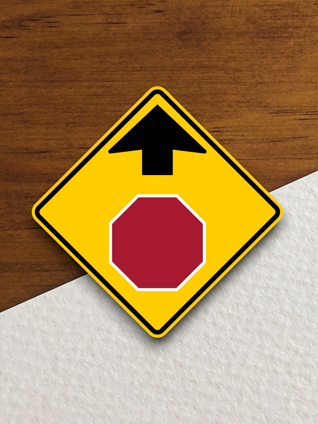 Stop Sign Ahead Road Sign Stickers, Room Decor, Traffic Sticker, Road ...