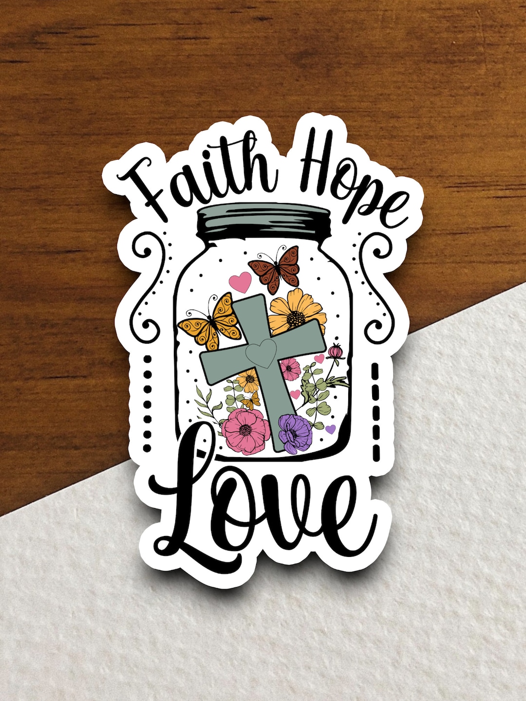 Faith Hope Love Sticker, Hope Sticker, Cross Sticker, Religious Sticker ...