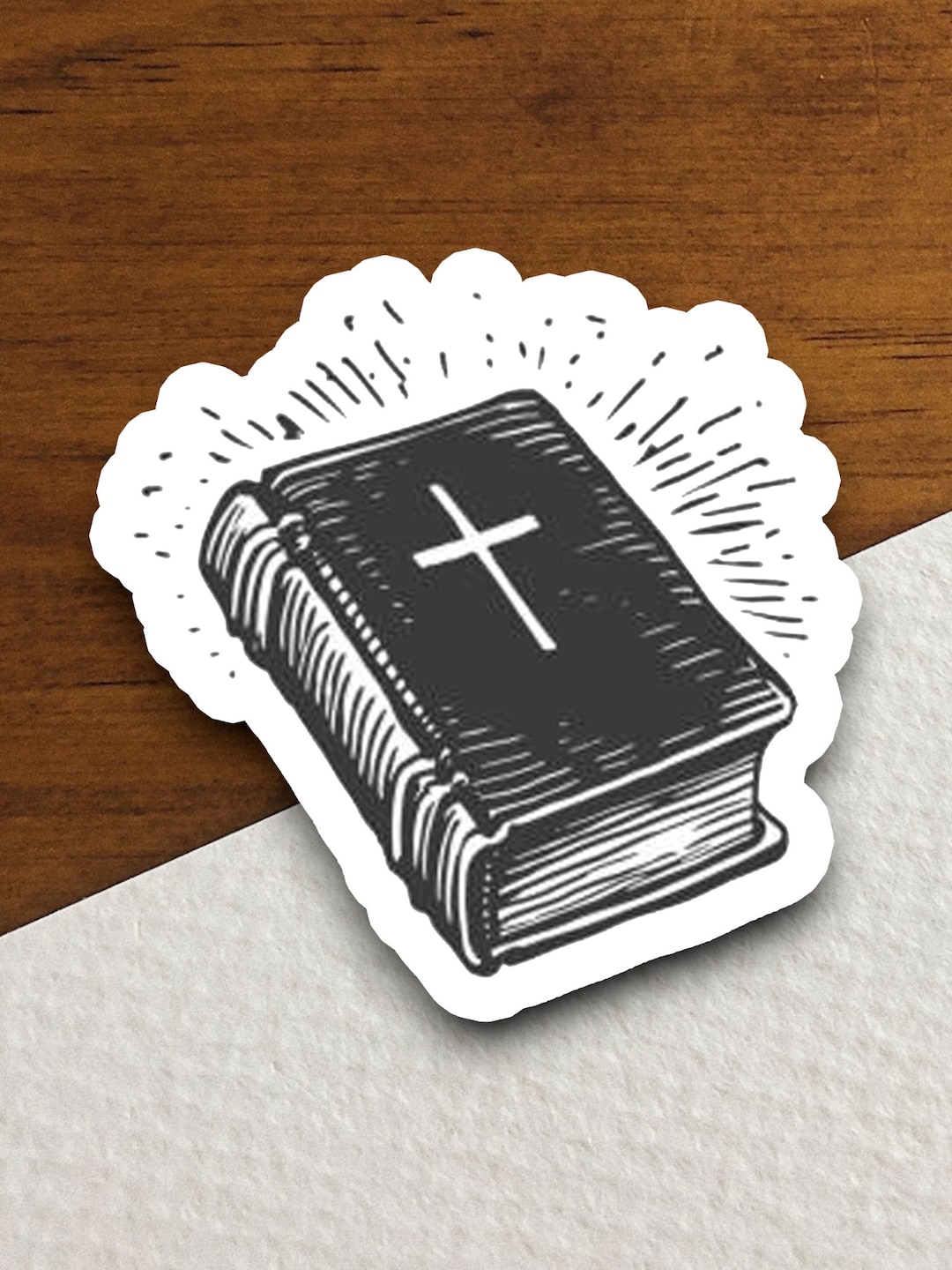 Church Bible With a Cross Sticker, Bible Sticker, Church Sticker ...