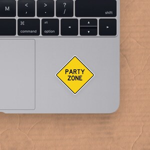 Party Zone Road Sign Sticker, Party Sticker, Birthday Sticker, Room ...