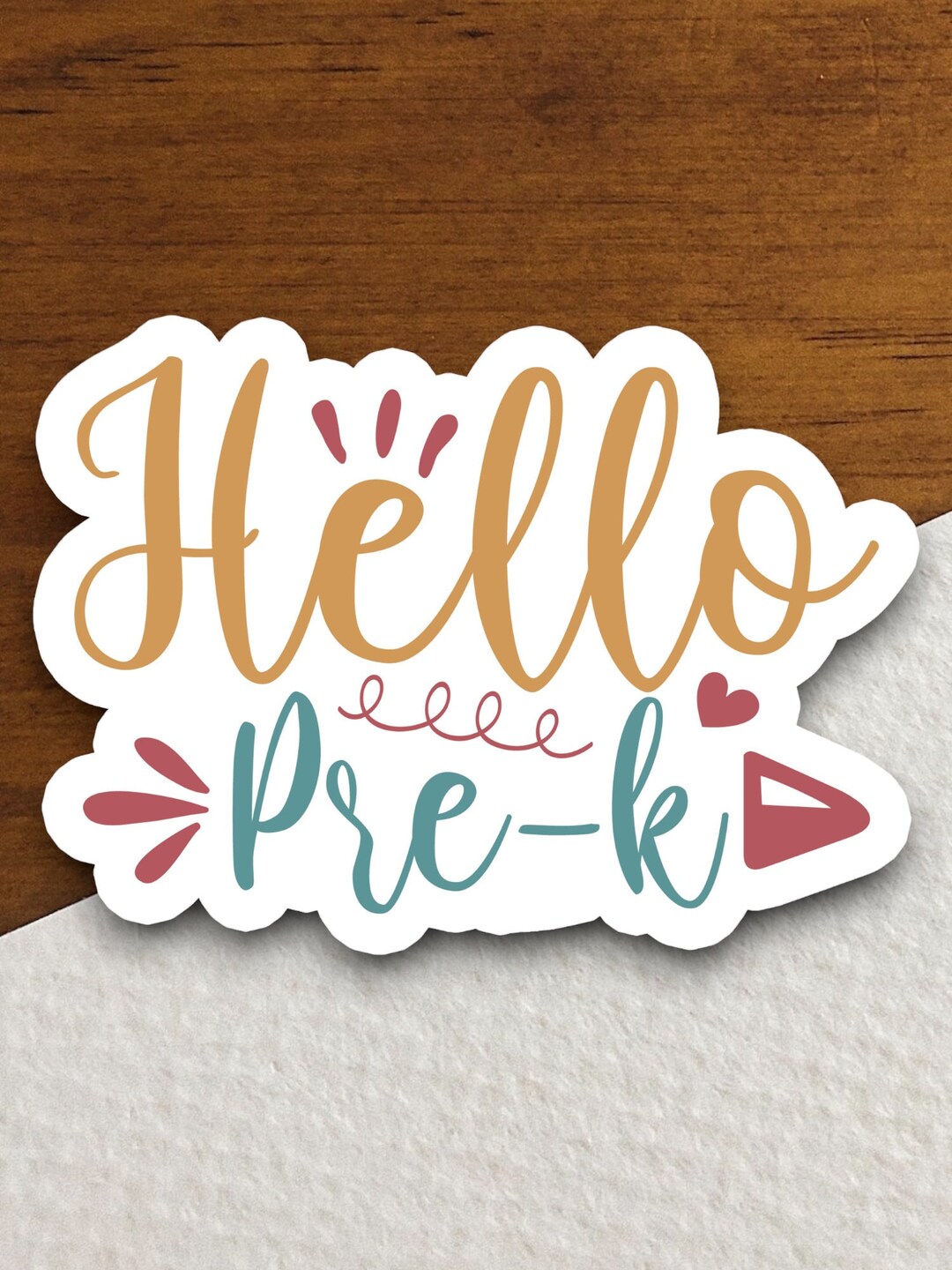 Hello Pre-k Sticker Back to School Sticker Education - Etsy