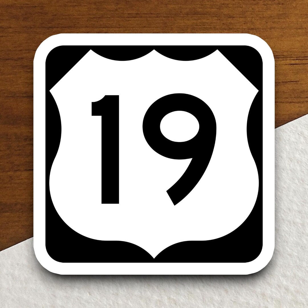 United States Route 19 Road Sign Sticker, Road Trip Sticker, Highway ...