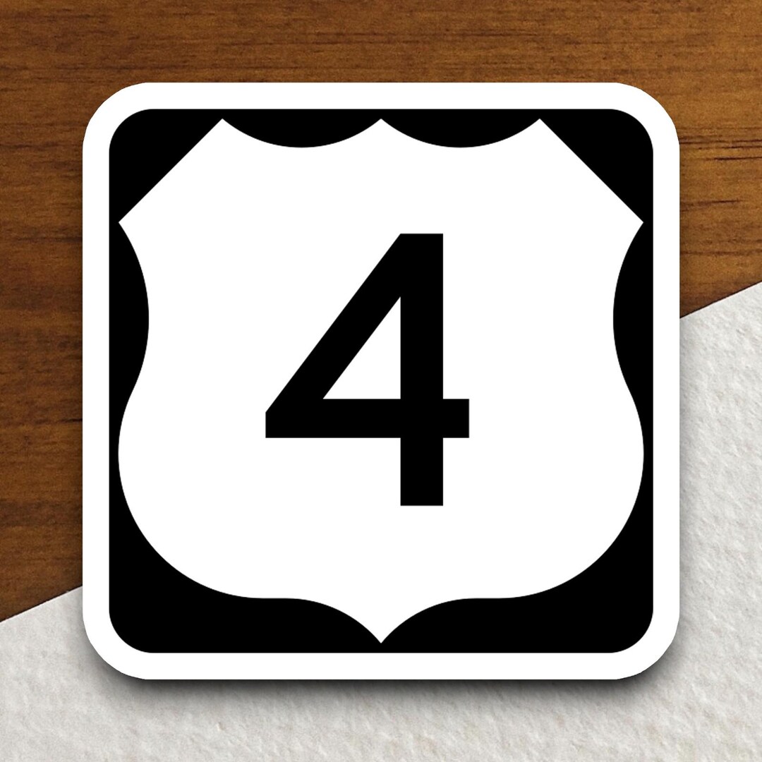 United States Route 4 Road Sign Sticker, Road Trip Sticker, Highway ...