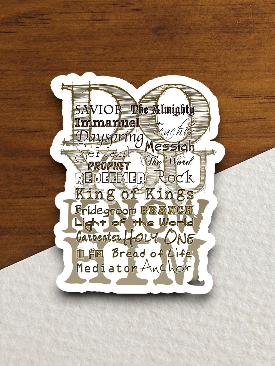 Names of Jesus Christ Do You Know Him Sticker, Religious Sticker, Faith ...