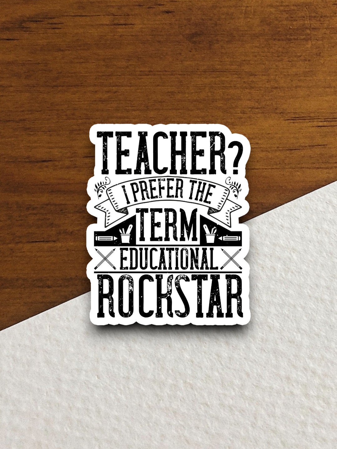 Educational Rock Star Teacher Sticker - Etsy
