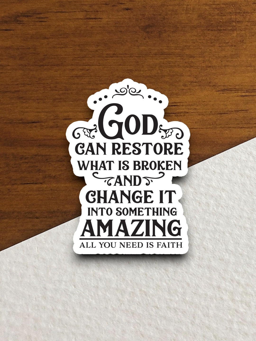 God Can Restore What is Broken Sticker, Religious Sticker, Faith ...