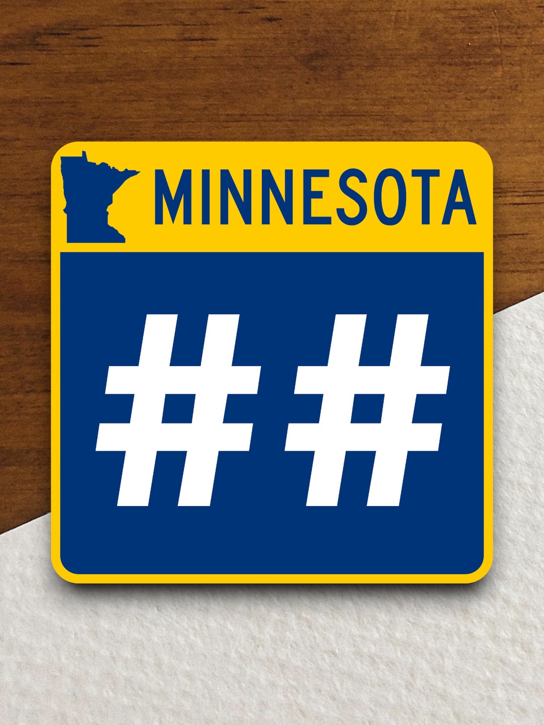 Custom Minnesota State Route Road Sign Sticker, Road Trip Sticker ...