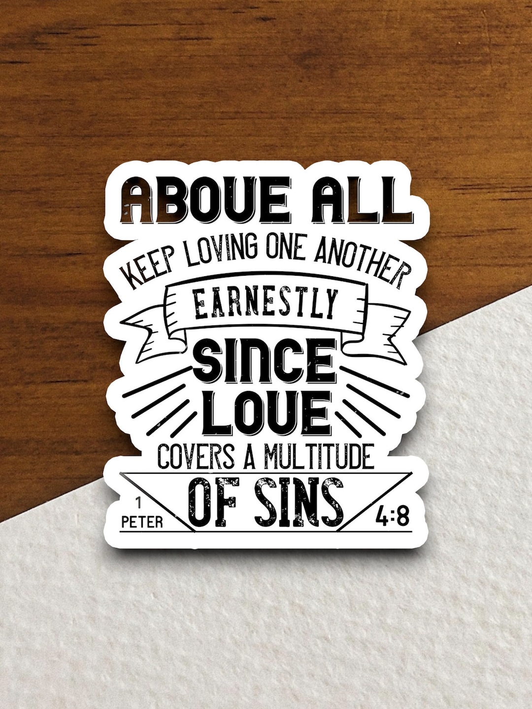 Above All Love One Another Sticker, Love Sticker, Religious Sticker ...