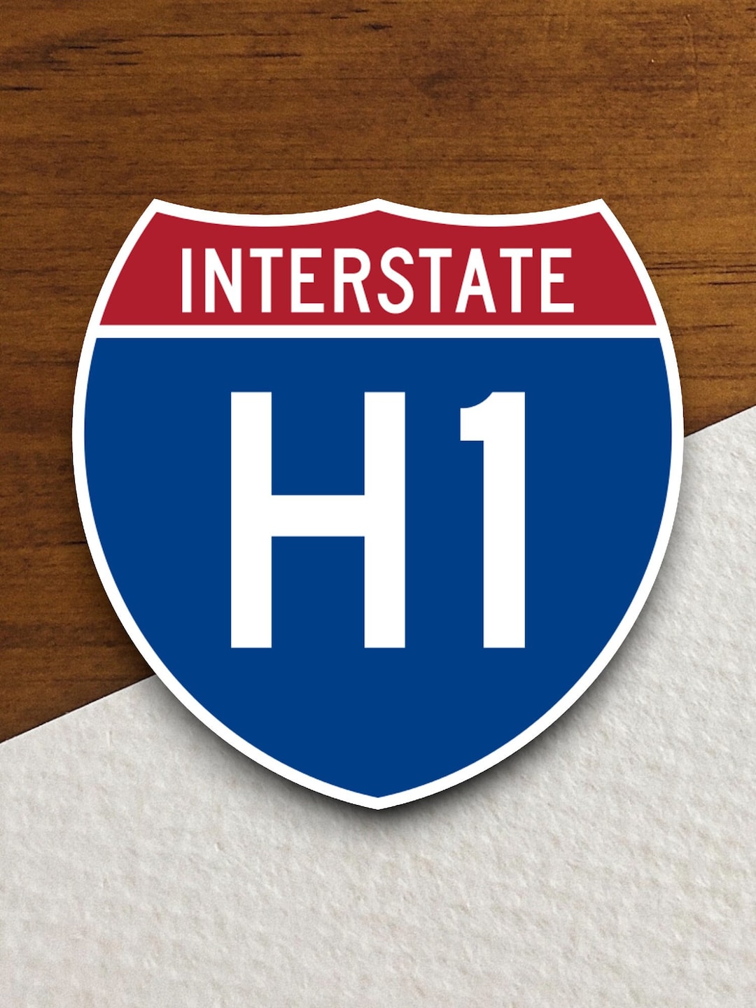 Interstate Route H1 Sticker,, Interstate Highway Sign Expressway ...