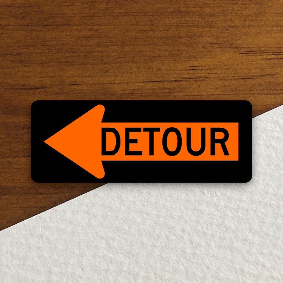 Traffic Sign Detour Road Sign Stickers, Room Décor Traffic Sticker ...