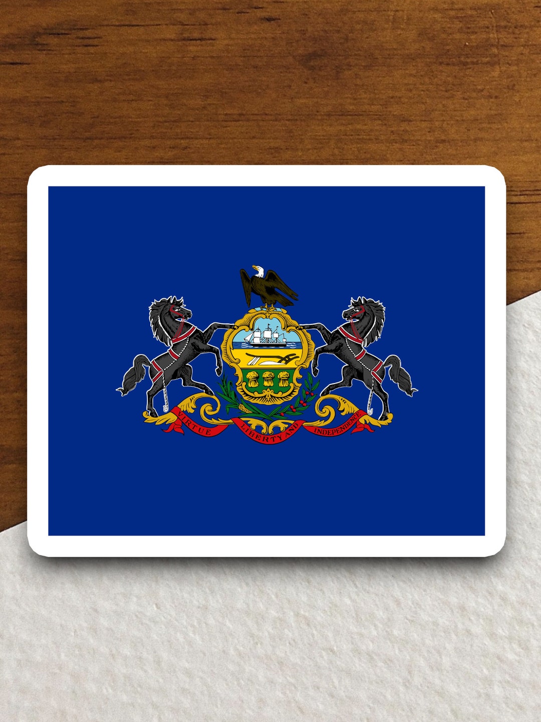 Pennsylvania State Sticker, Pennsylvania Flag Sticker, Pennant Sticker ...