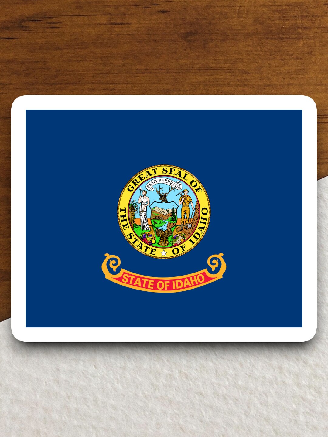 Idaho State Sticker Idaho Flag Decal USA Map Paper Matte or Gloss ...