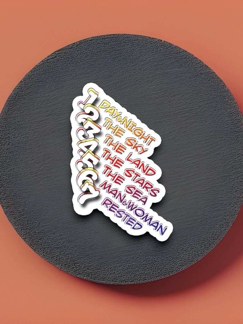 Seven Days of Creation Sticker, Religious Sticker, Faith Sticker ...