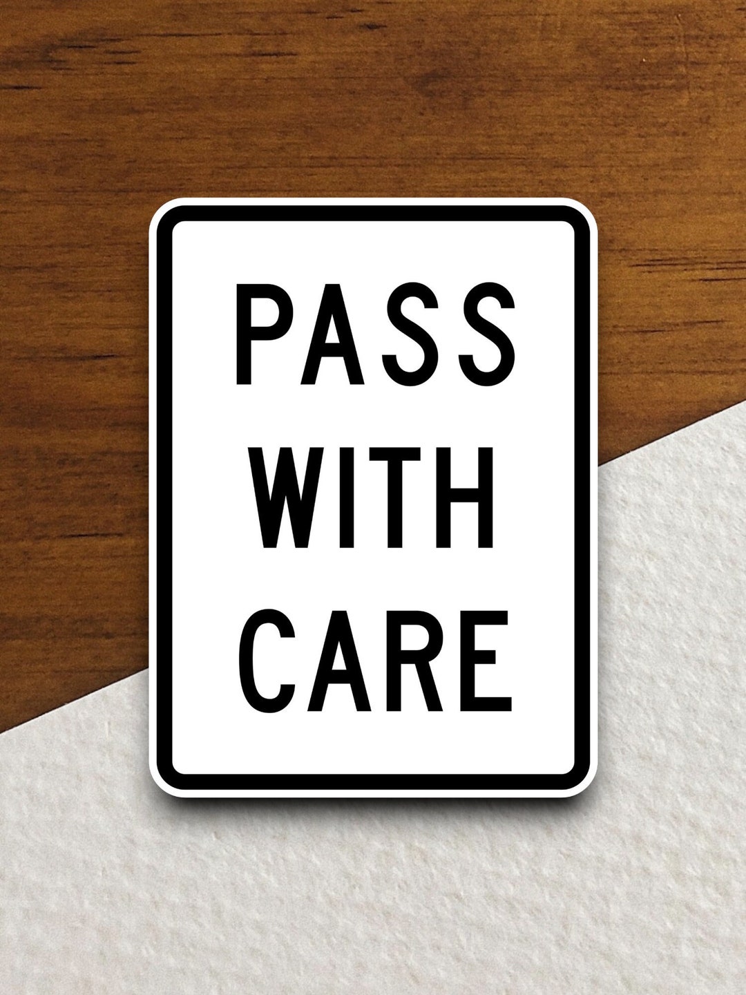 Pass With Care Road Sign Stickers, Traffic Sticker, Road Sign ...