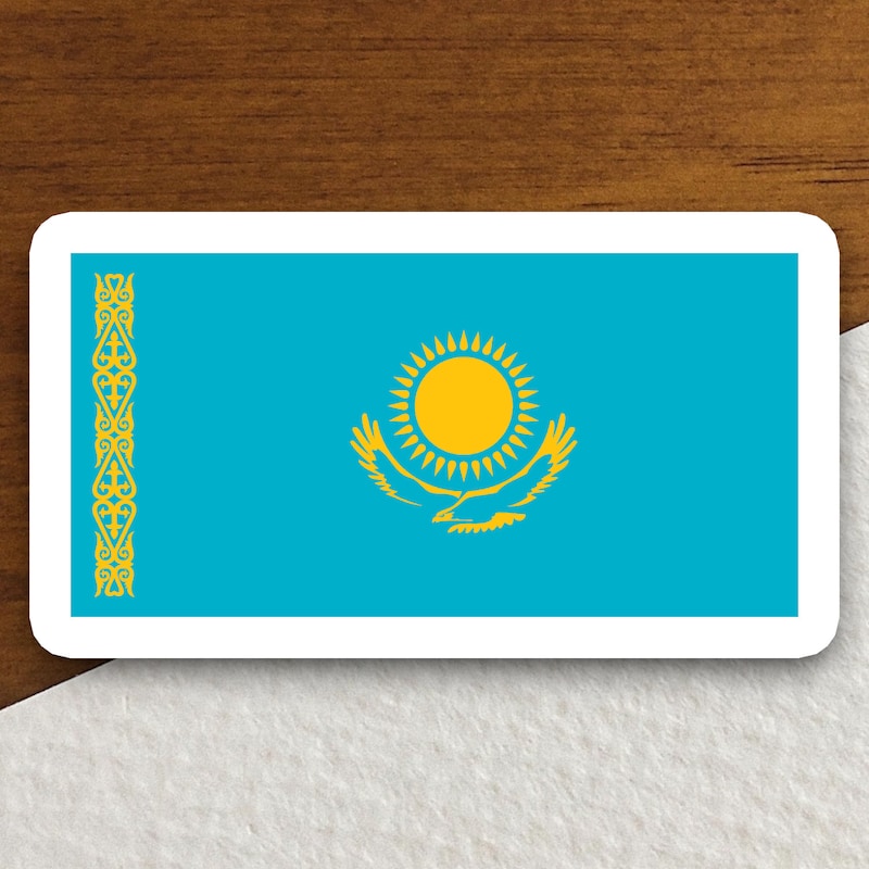Kazakhstan Flag Sticker - Etsy