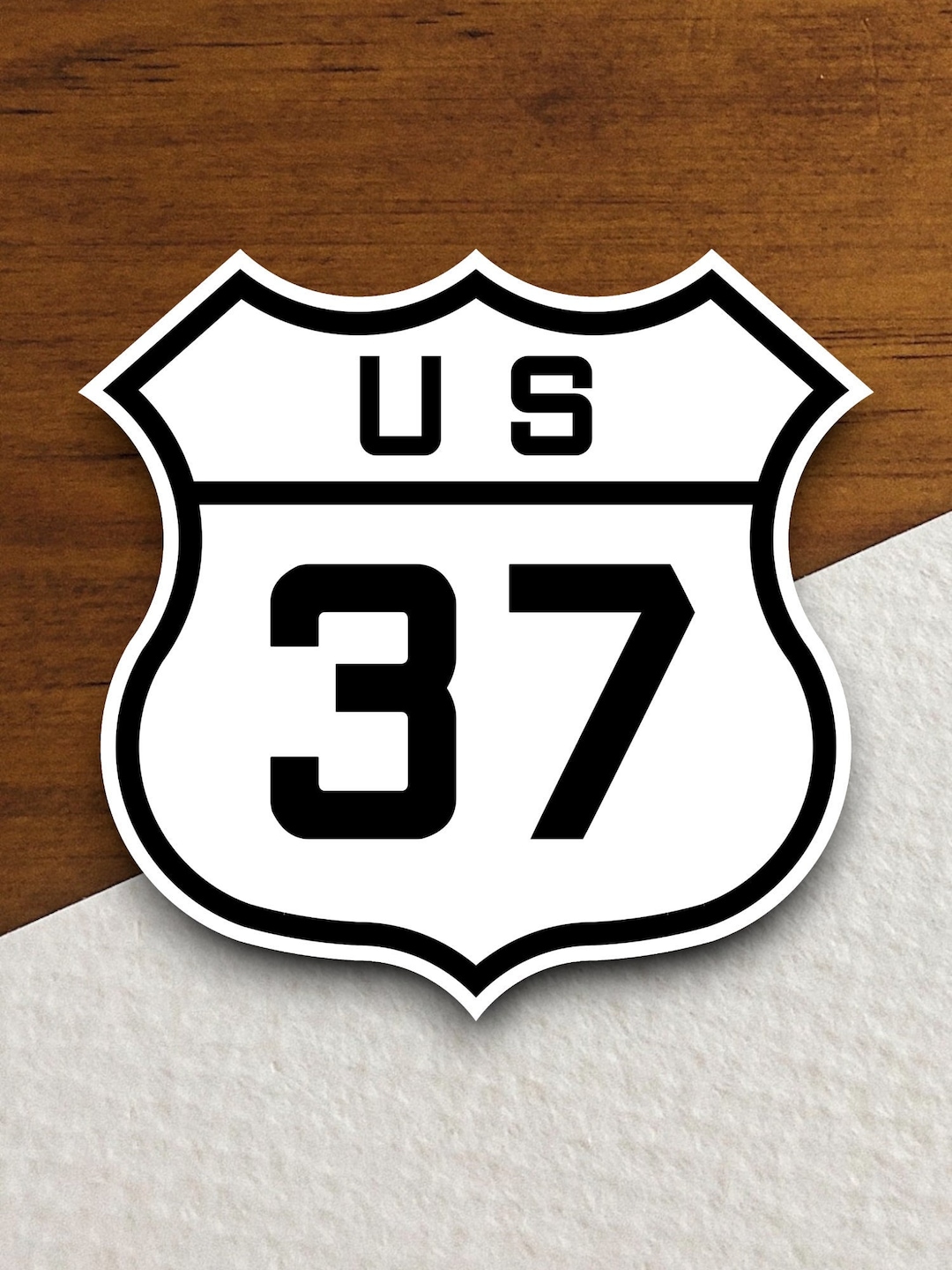United States Route 37 Road Sign Sticker, Road Trip Sticker, Highway ...