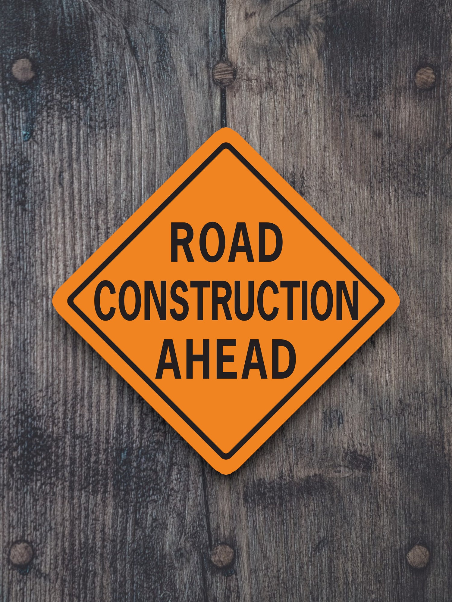 Road Construction Ahead Road Sign Stickers, Traffic Sticker, Road Sign ...