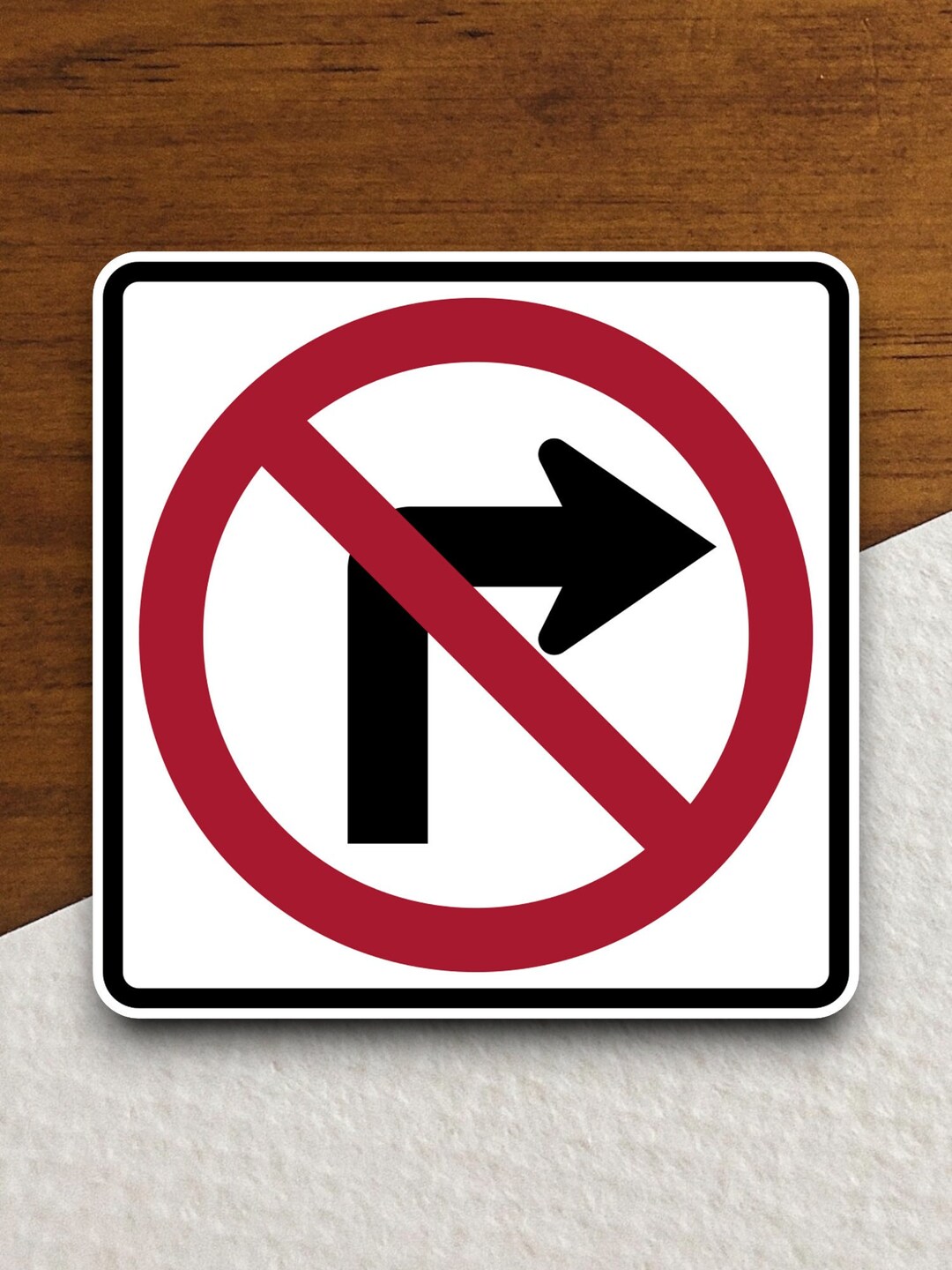 No Right Turn Road Sign Stickers, Room Decor, Traffic Sticker, Road ...