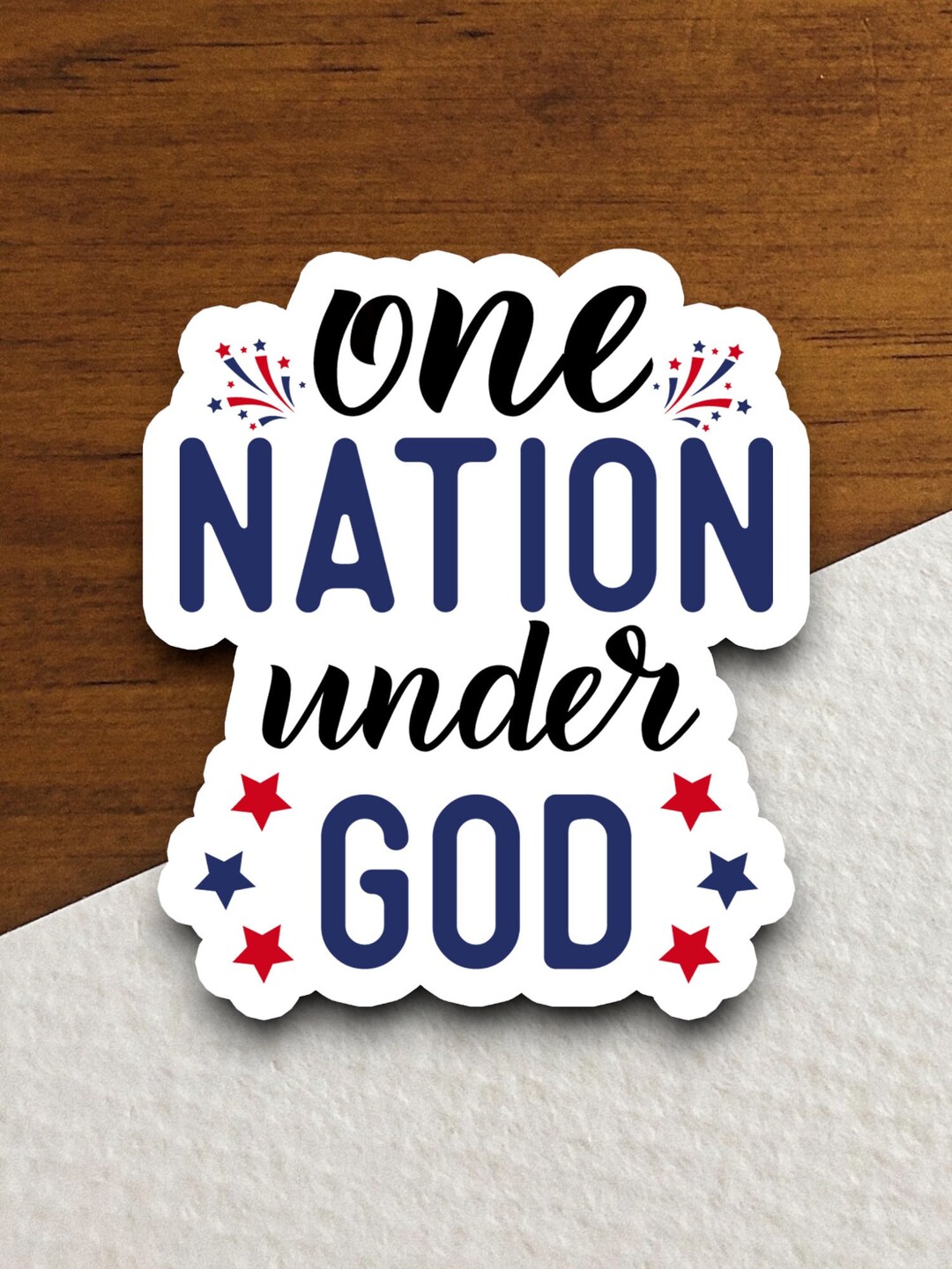 One Nation Under God Sticker, Patriotic Laptop Sticker, Water Bottle ...