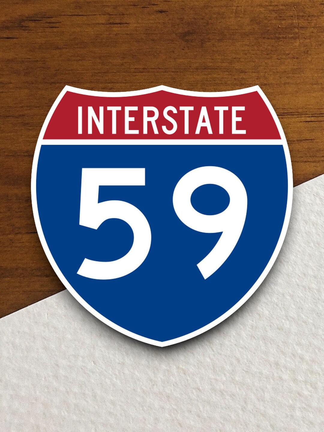 Interstate Route 59 Sticker, Road Sign Sticker, United States Sticker ...