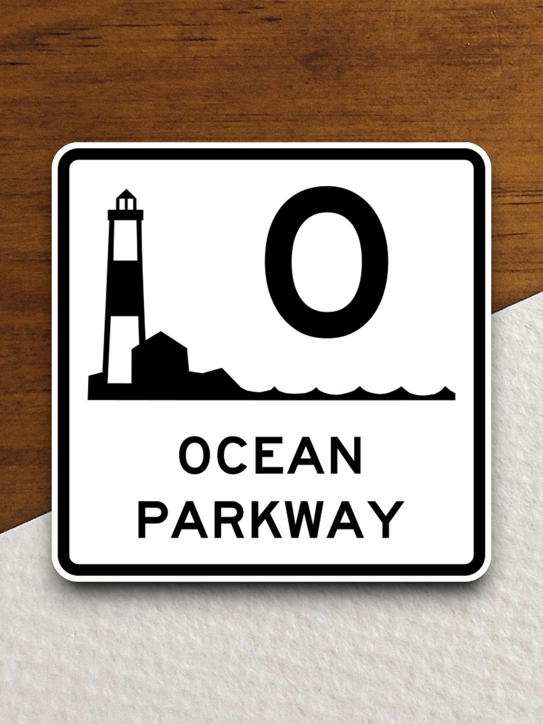 Ocean Parkway Road Sign Stickers, Room Decor, Traffic Sticker, Road ...