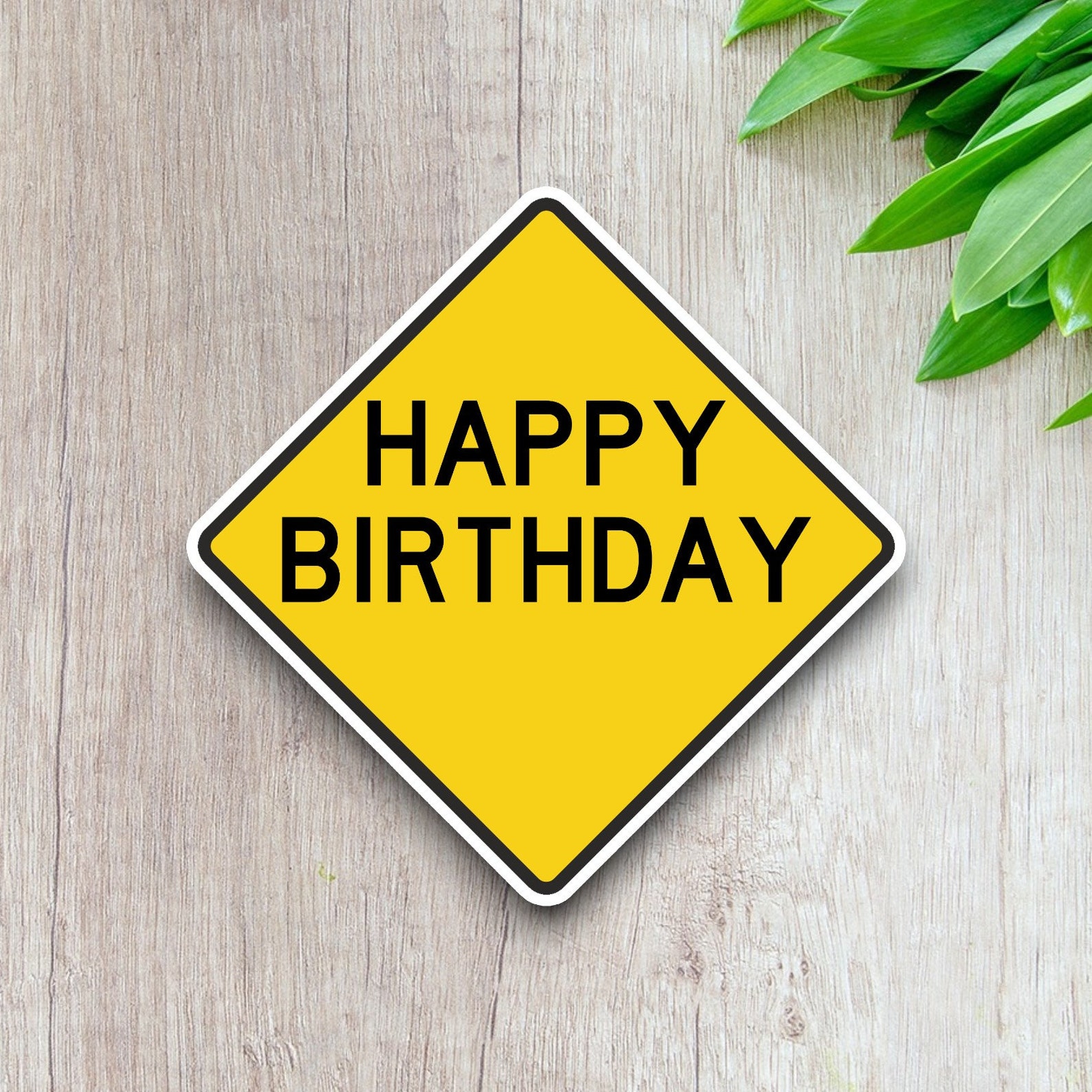 Happy Birthday Road Sign Sticker, Party Sticker, Birthday Sticker, Room ...