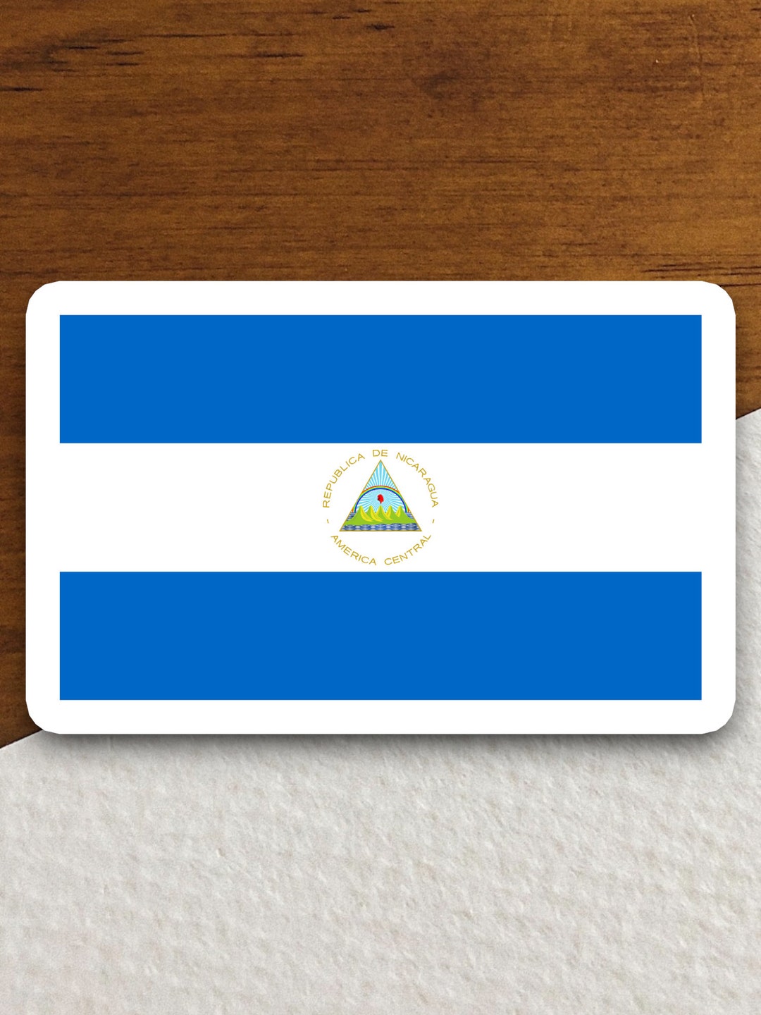 Nicaragua Country Flag Sticker, International Country Sticker ...