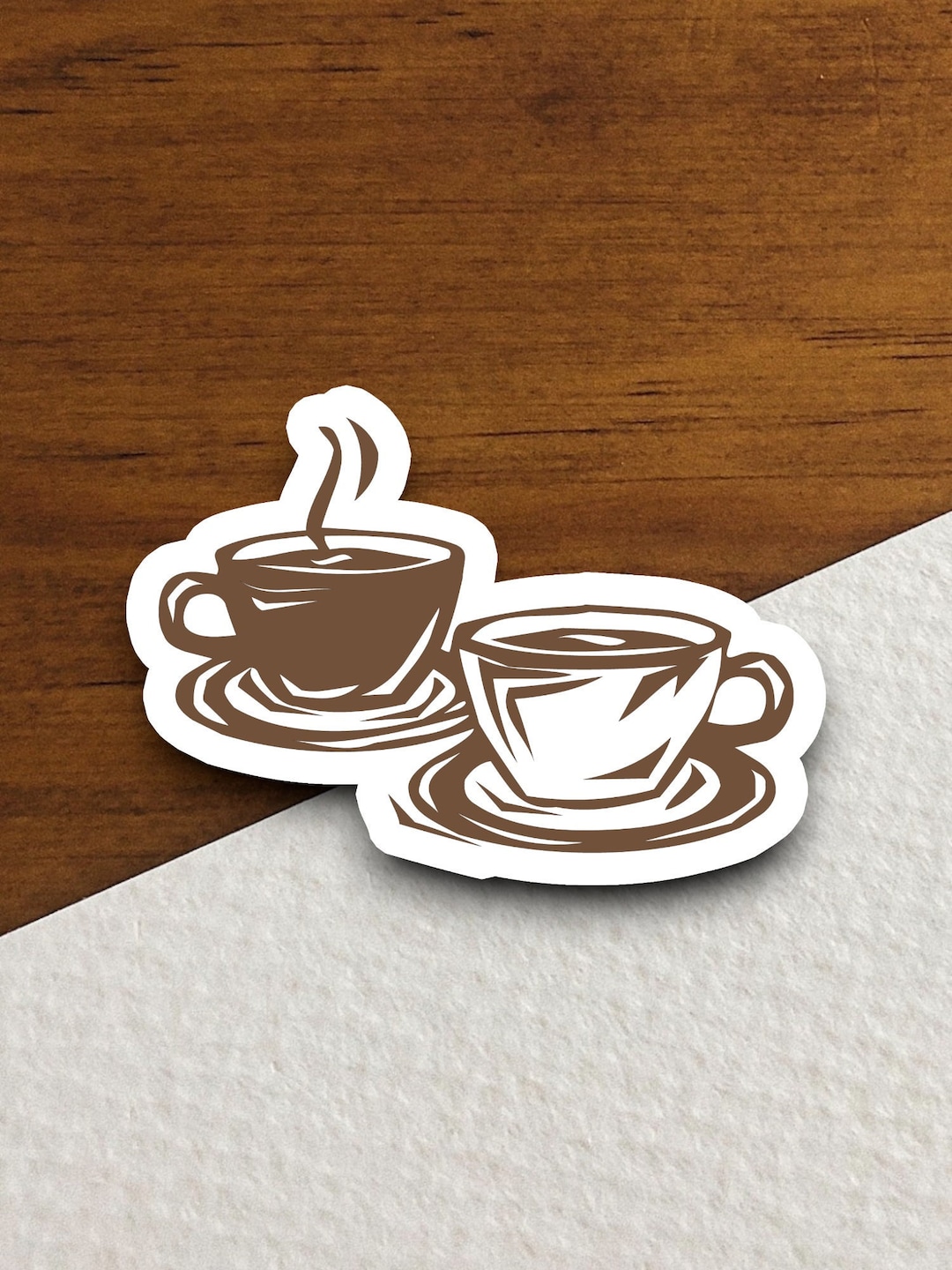 Hot Chocolate Cups and Saucer Sticker, Funny Stickers, Coffee Sticker ...