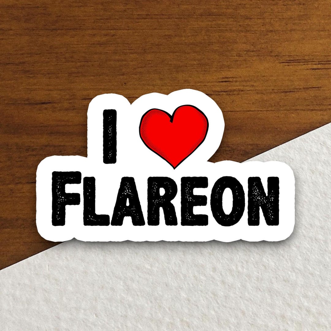 I Love Flareon Sticker: Heart TCG Decal - Etsy