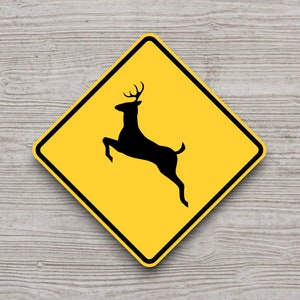 Deer Road Sign Stickers, Traffic Sticker, Road Sign Decoration, Road ...